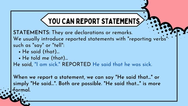 All you need to know about Reported Speech | PPT