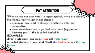 All you need to know about Reported Speech | PDF