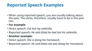 reported speech grammar rule form ,changing tenses, pronouns.pptx