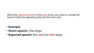 reported speech grammar rule form ,changing tenses, pronouns.pptx