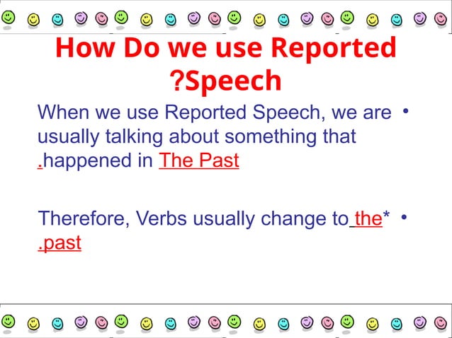 reported speech grammar drills, review, explanation, exercises | PPT
