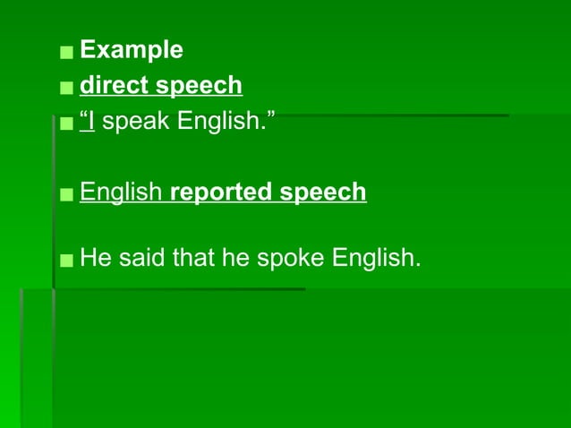 reported speech grammar drills, review, explanation, exercises | PPT
