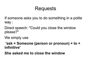 Reported speech. orders. 13.b | PPT