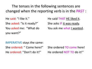 Reported speech | PPT