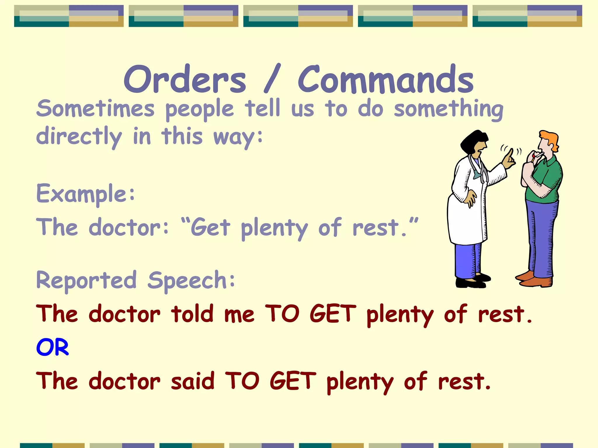 Reported speech requests-commands | PPT