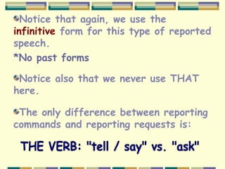 Reported speech requests-commands | PPT