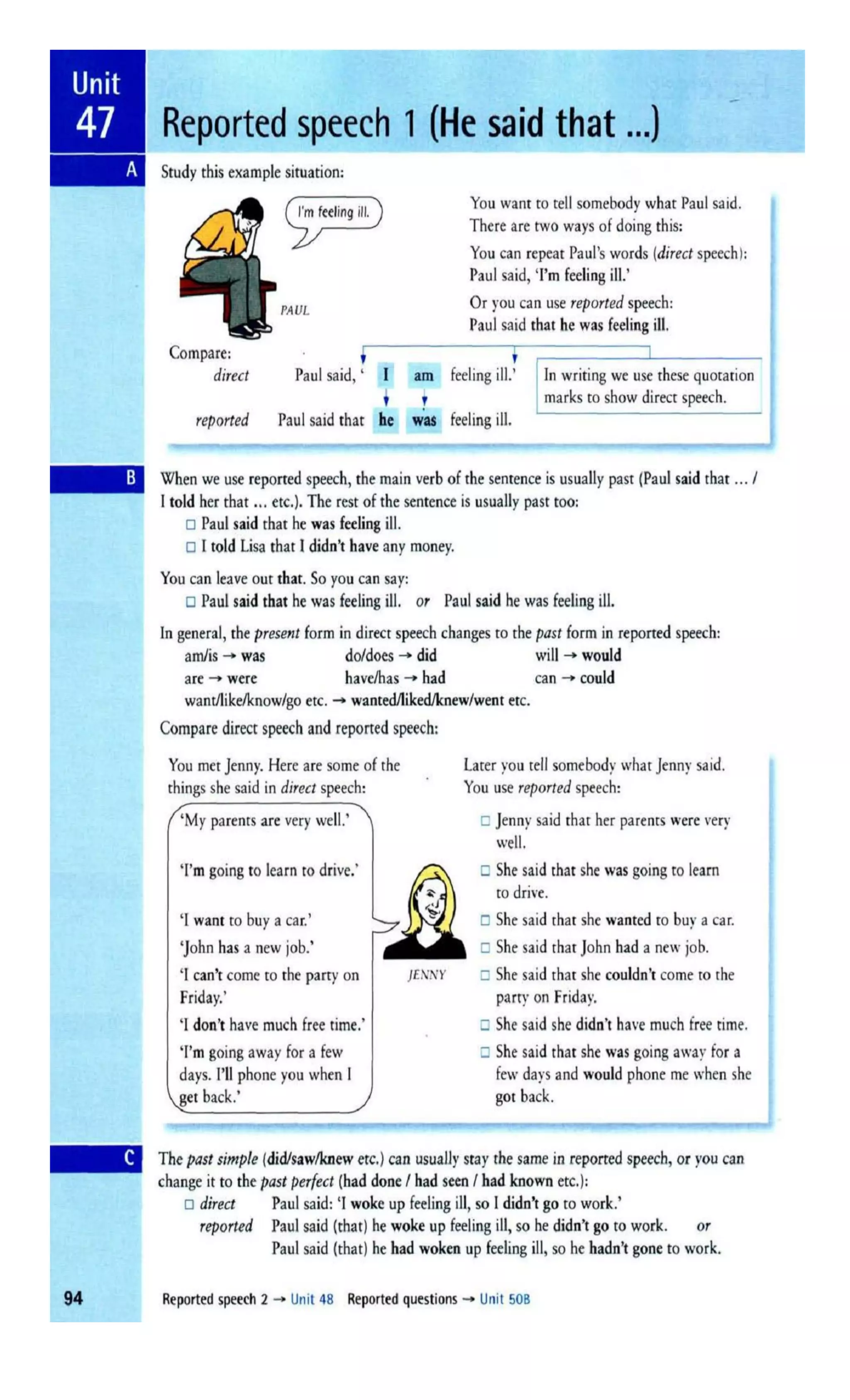 Reported speech teoría | PDF