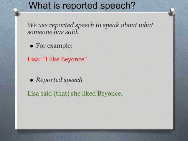 Reported speech (1) | PPT