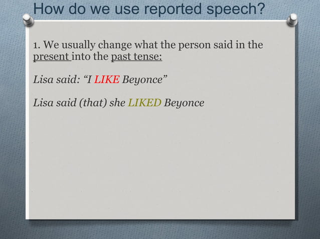 Reported speech (1) | PPT