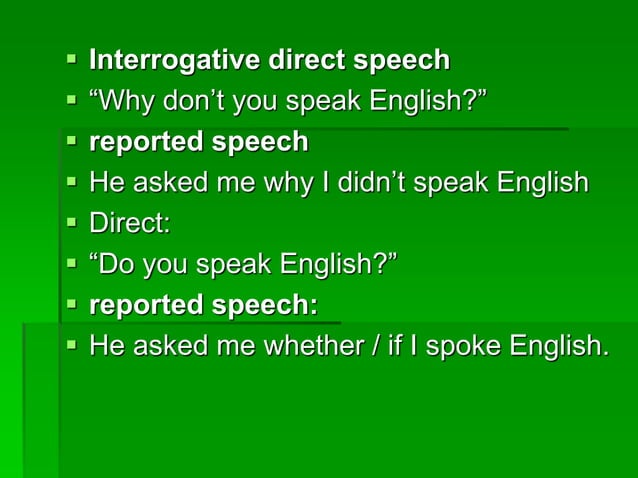 Reported speech1 | PPT