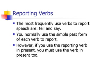 Reported Speech 11 | PPT