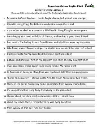 Reported speech 2 | PDF