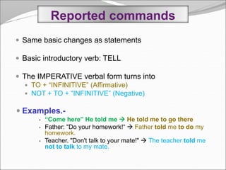 Reported speech | PPT | Free Download