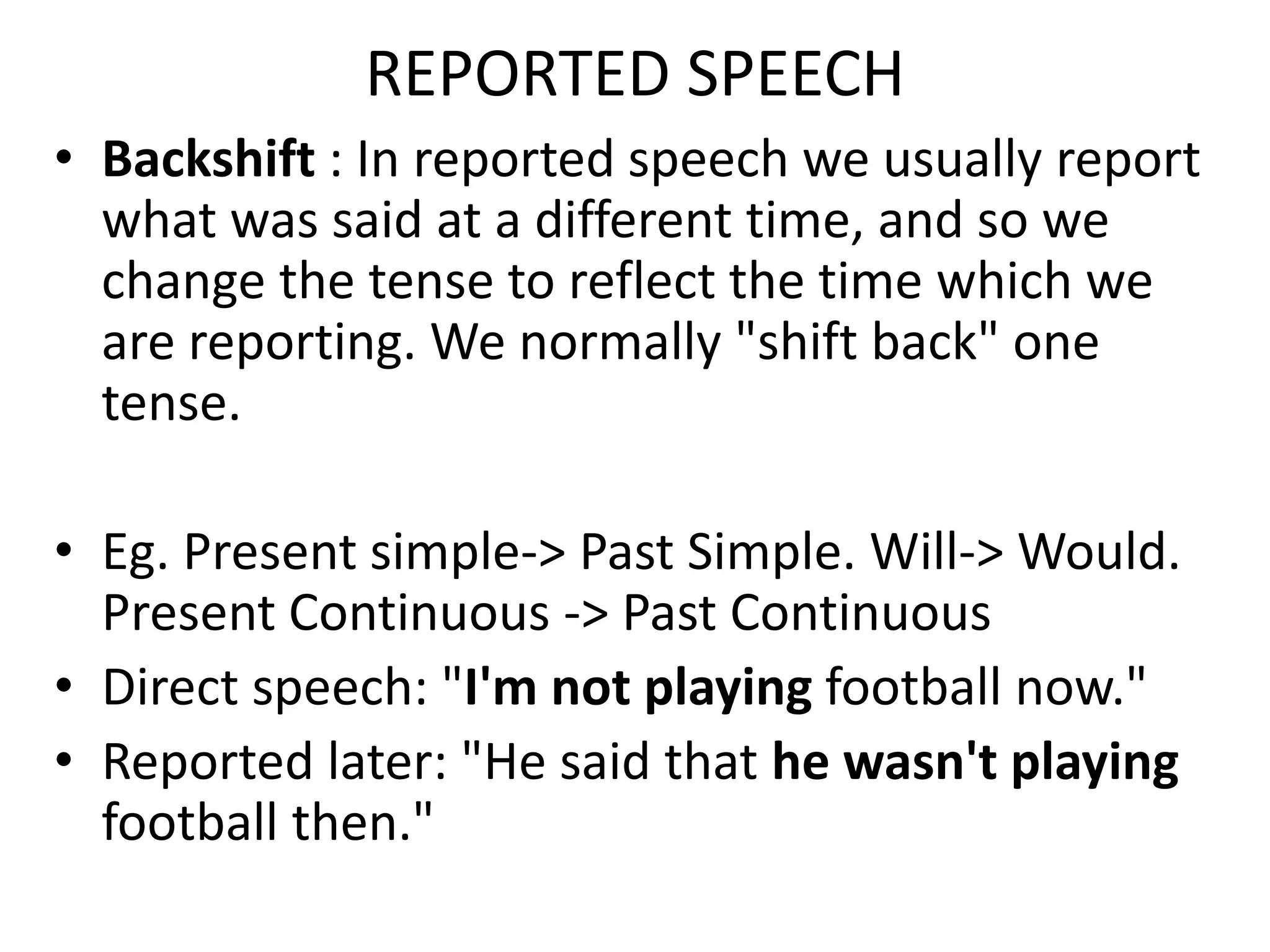 Reported speech 2 º eso | PPTX