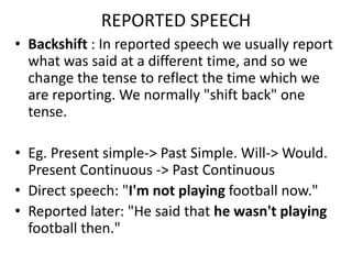 Reported speech 2 º eso | PPTX