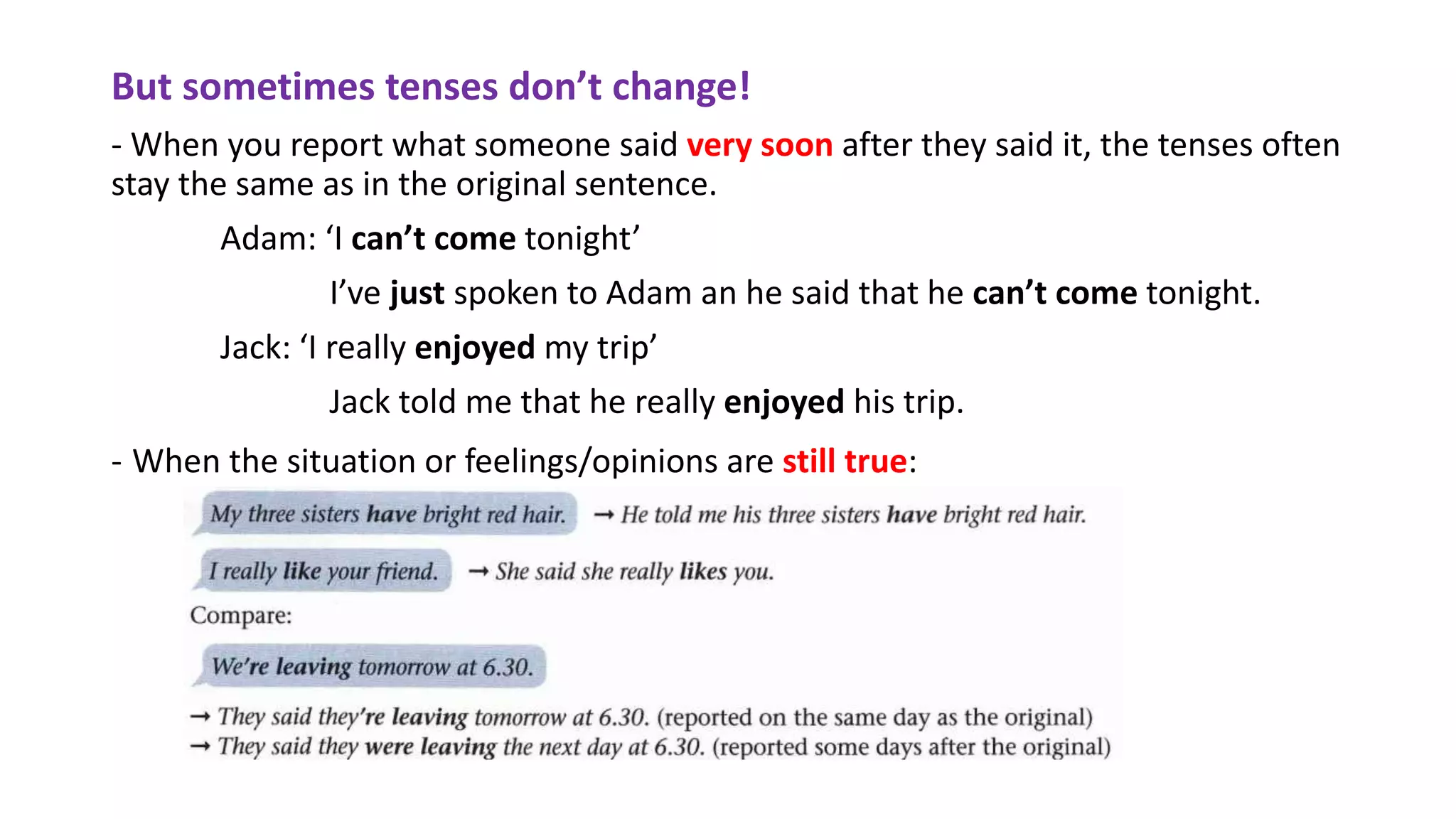 Reported speech B1 | PPTX