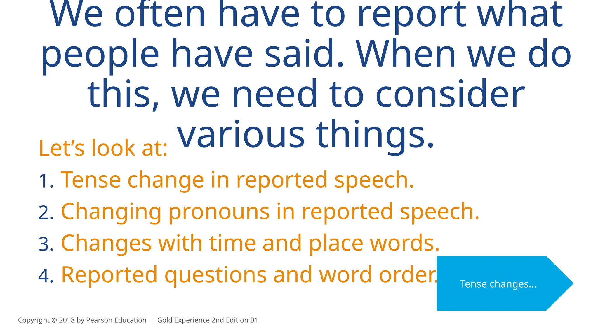 reported speech B1 rules or reported speech .pptx