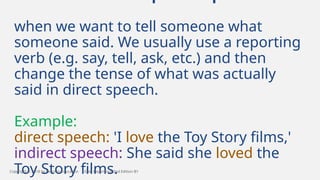 reported speech B1 rules or reported speech .pptx