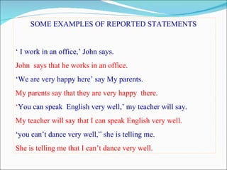 Reported speech carmen | PPT