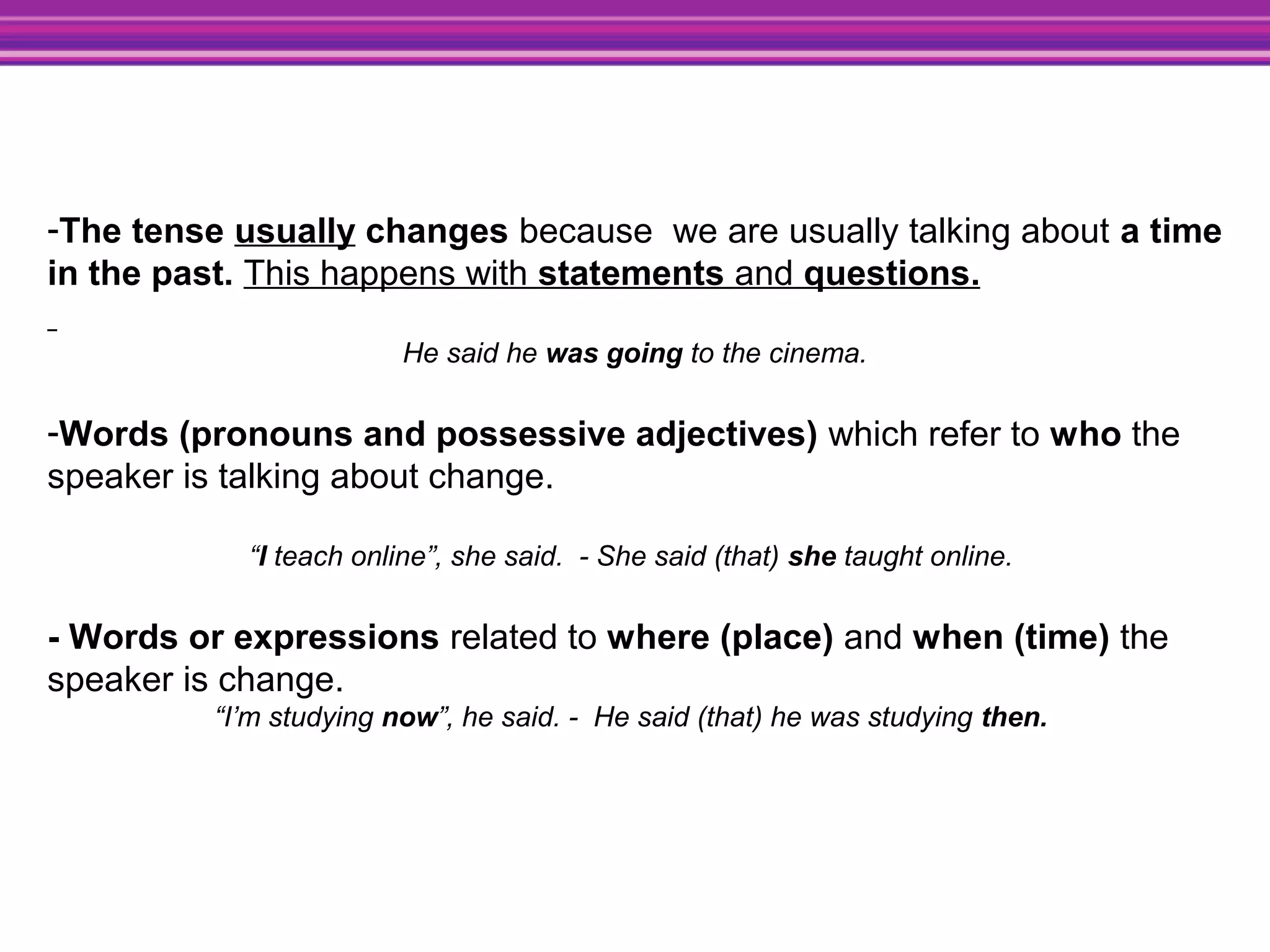 Reported speech eso apli | PPT