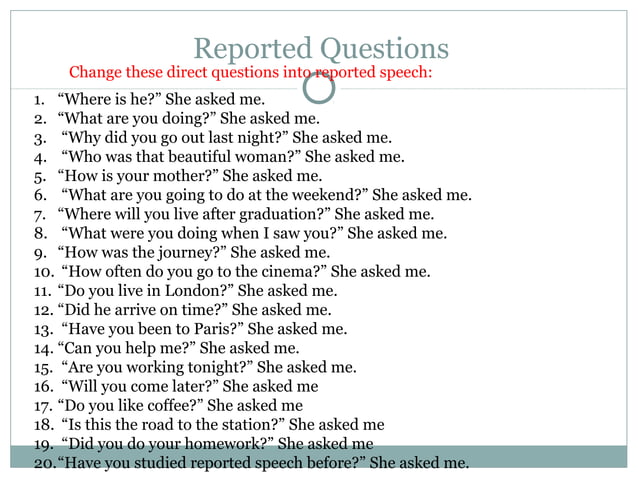 Reported speech exercises | PPT | Graduation | Personal Celebrations ...