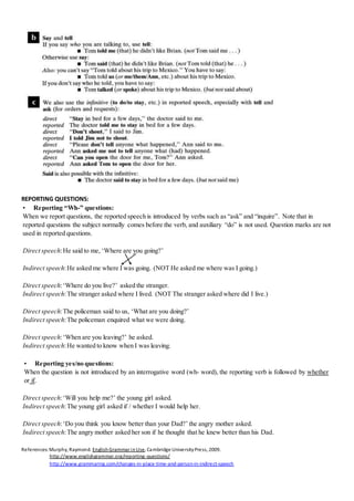 Reported speech explanation | DOCX