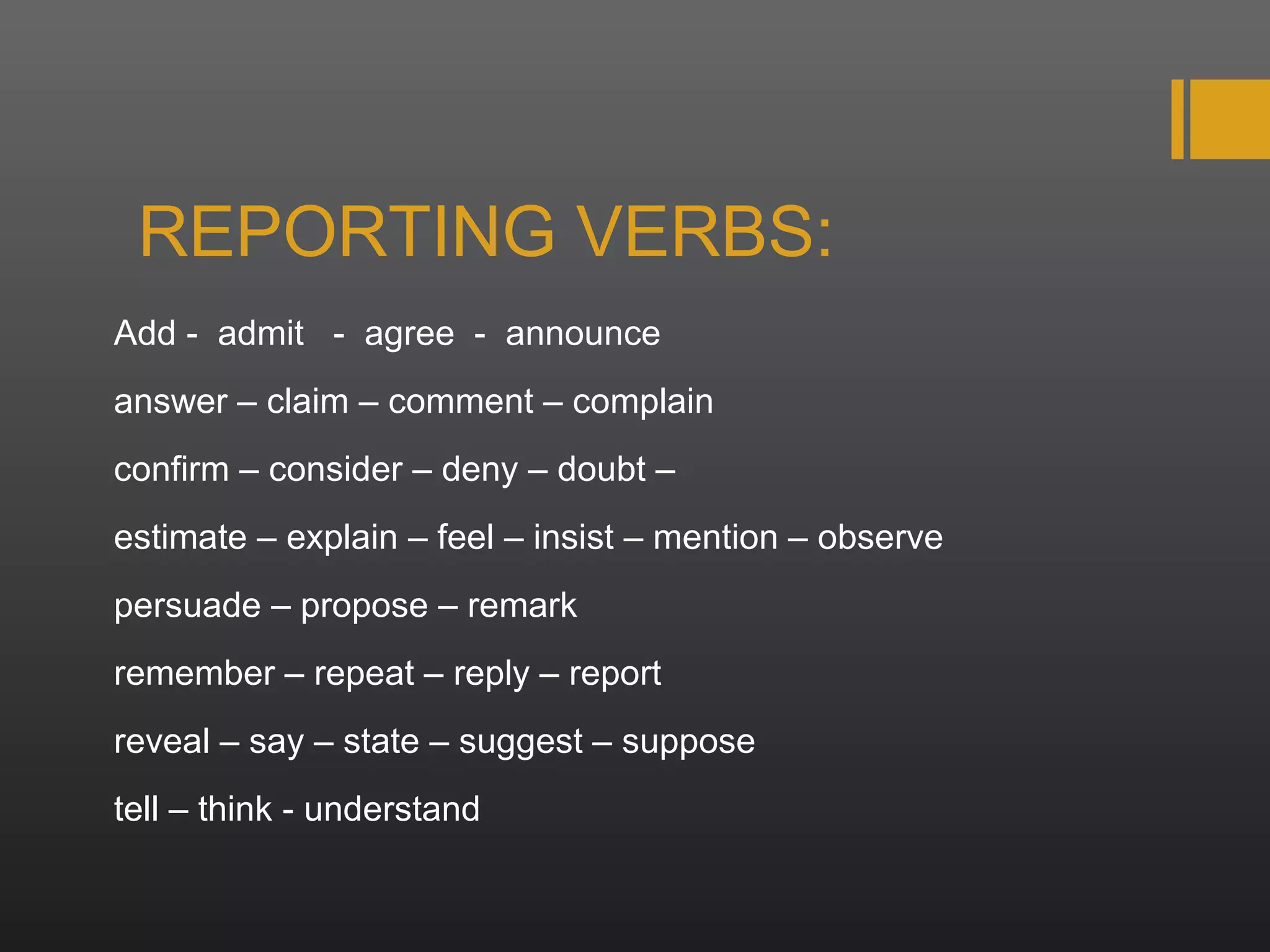 Reported speech English | PPT