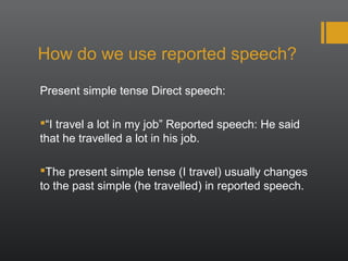 Reported speech English | PPT