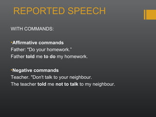Reported speech English | PPT