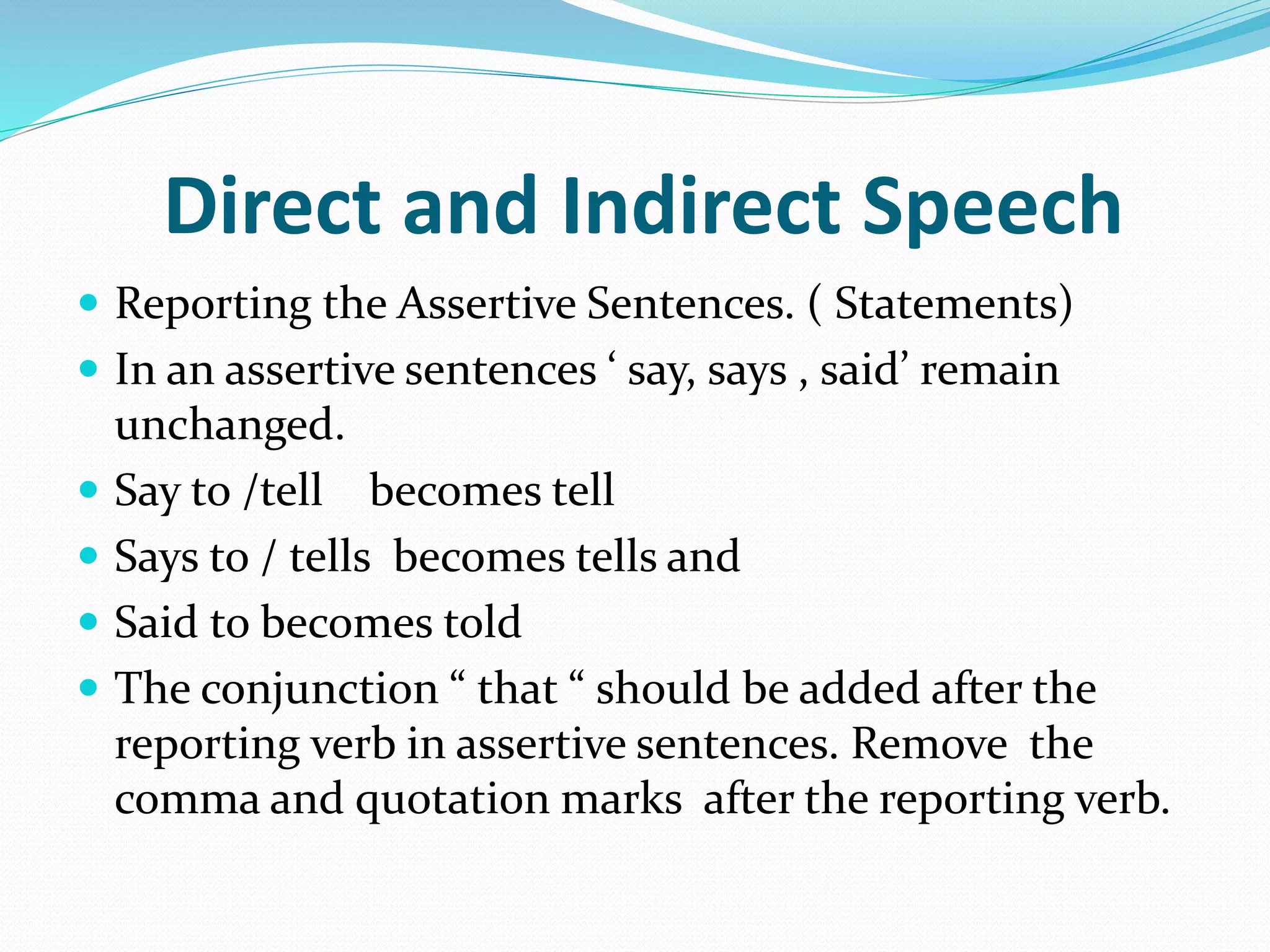 Reported speech( Indirect speech) | PPTX