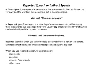 Reported Speech | PPTX