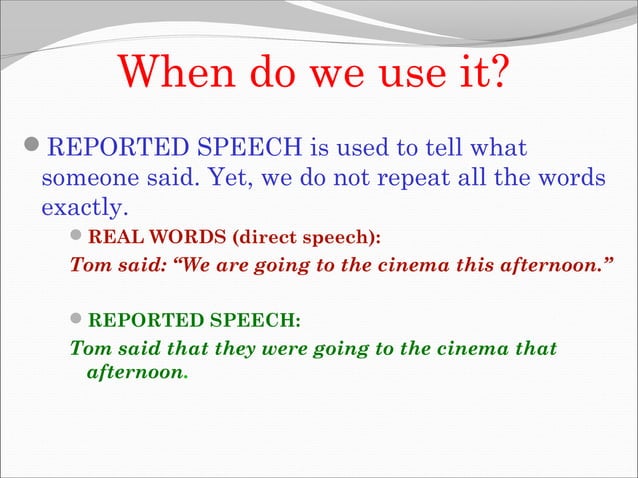 Reported speech powerpoint | PPT | Tennis | Sports