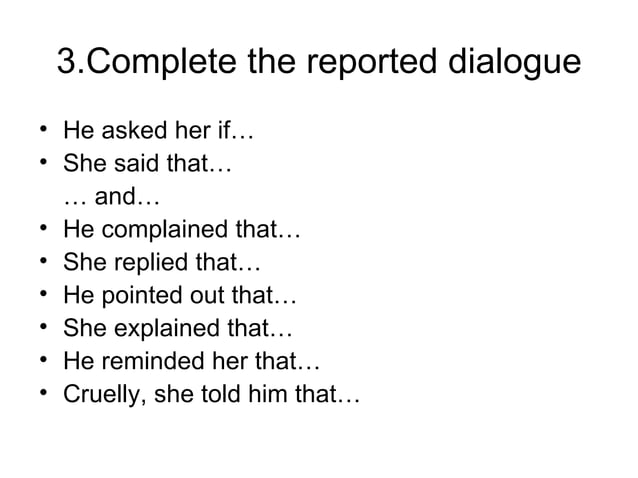 Reported Speech Practice And Theory | PPT