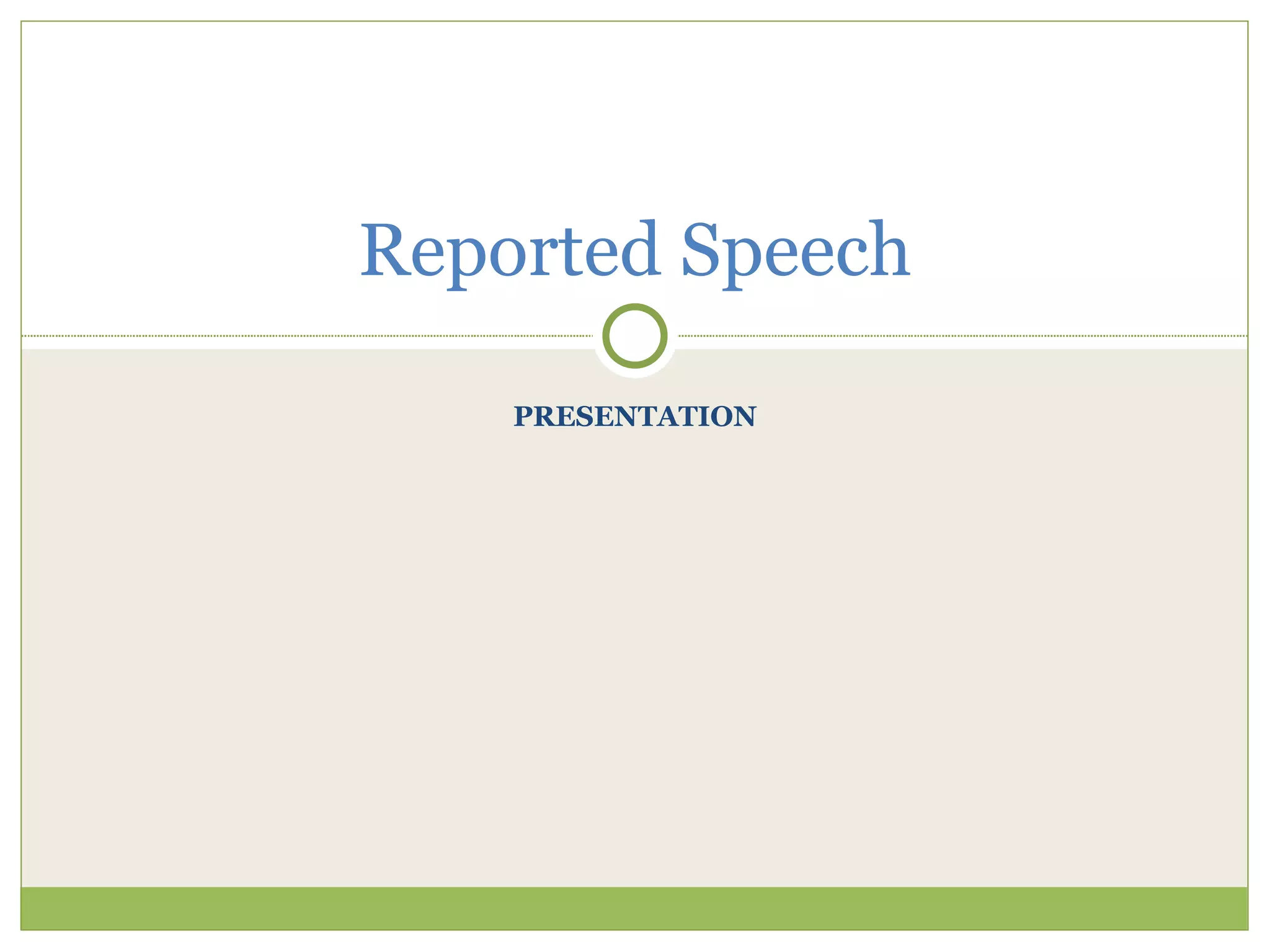 Reported Speech | PPT