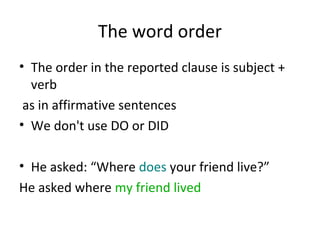 Reported speech questions.13