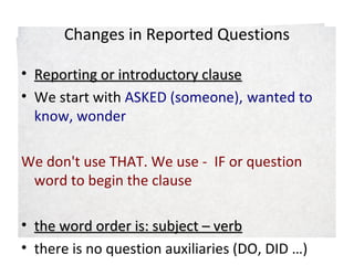 Reported speech questions.13