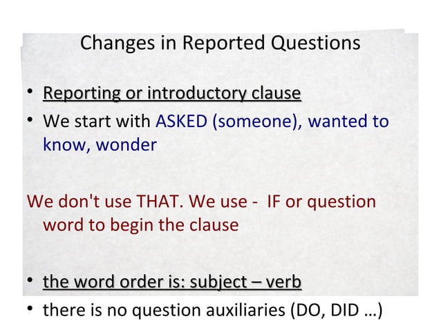 Reported speech questions.13