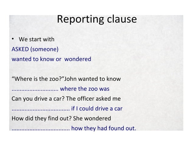 Reported speech questions.13