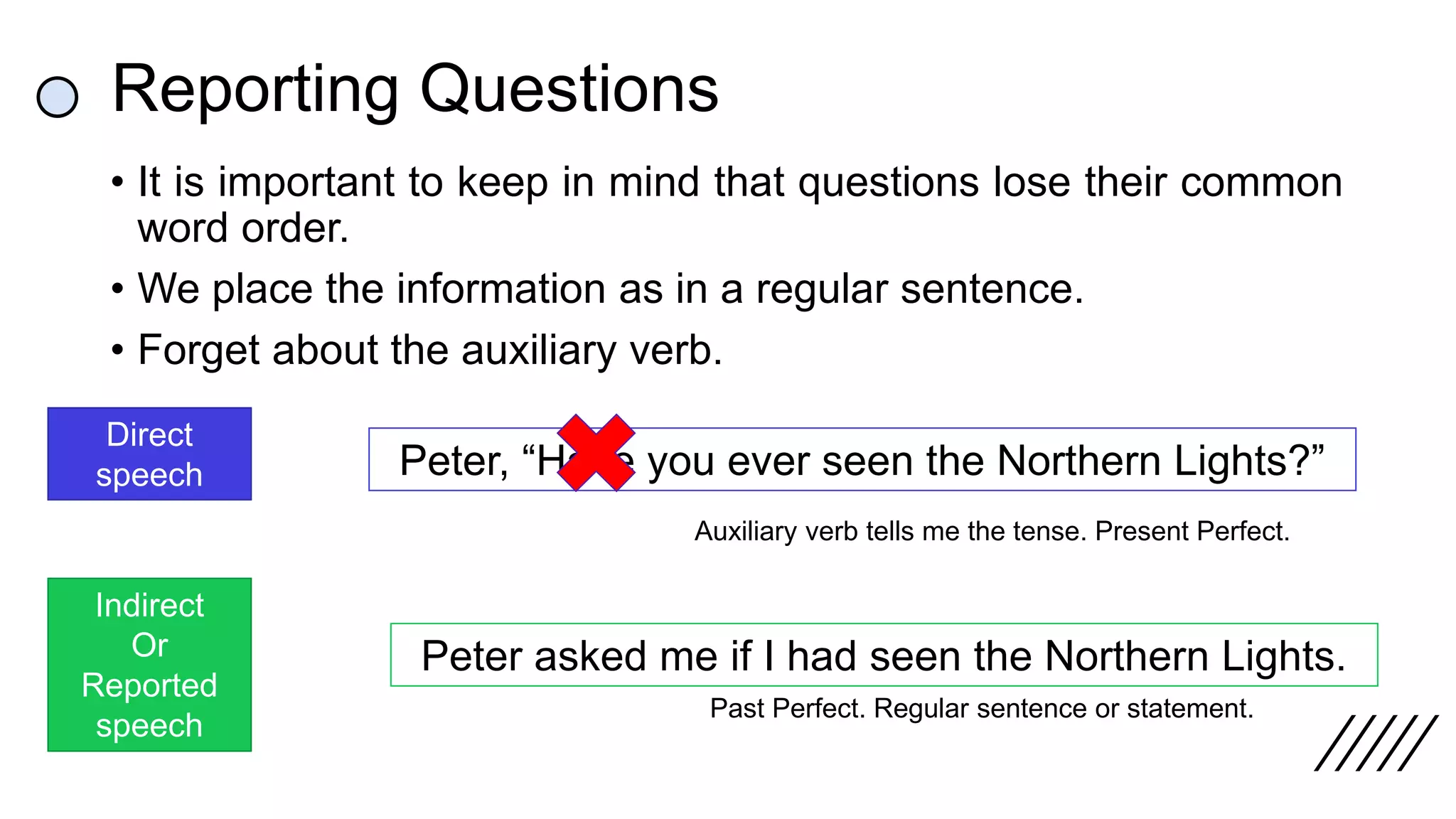 Reported speech and reporting verbs | PPTX