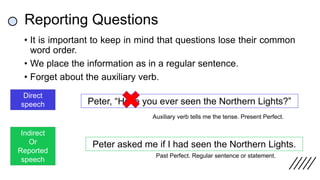 Reported speech and reporting verbs | PPTX