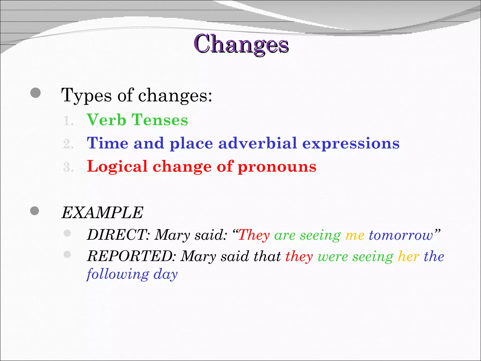 Reported speech statements questions and commands | ODP