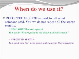 Reported speech statements questions and commands | ODP