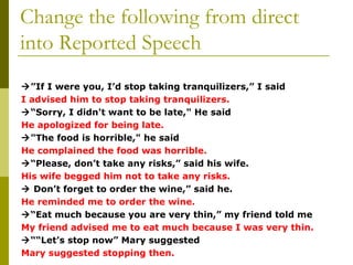Reported+speech+suggest,offer+and+other | PPT