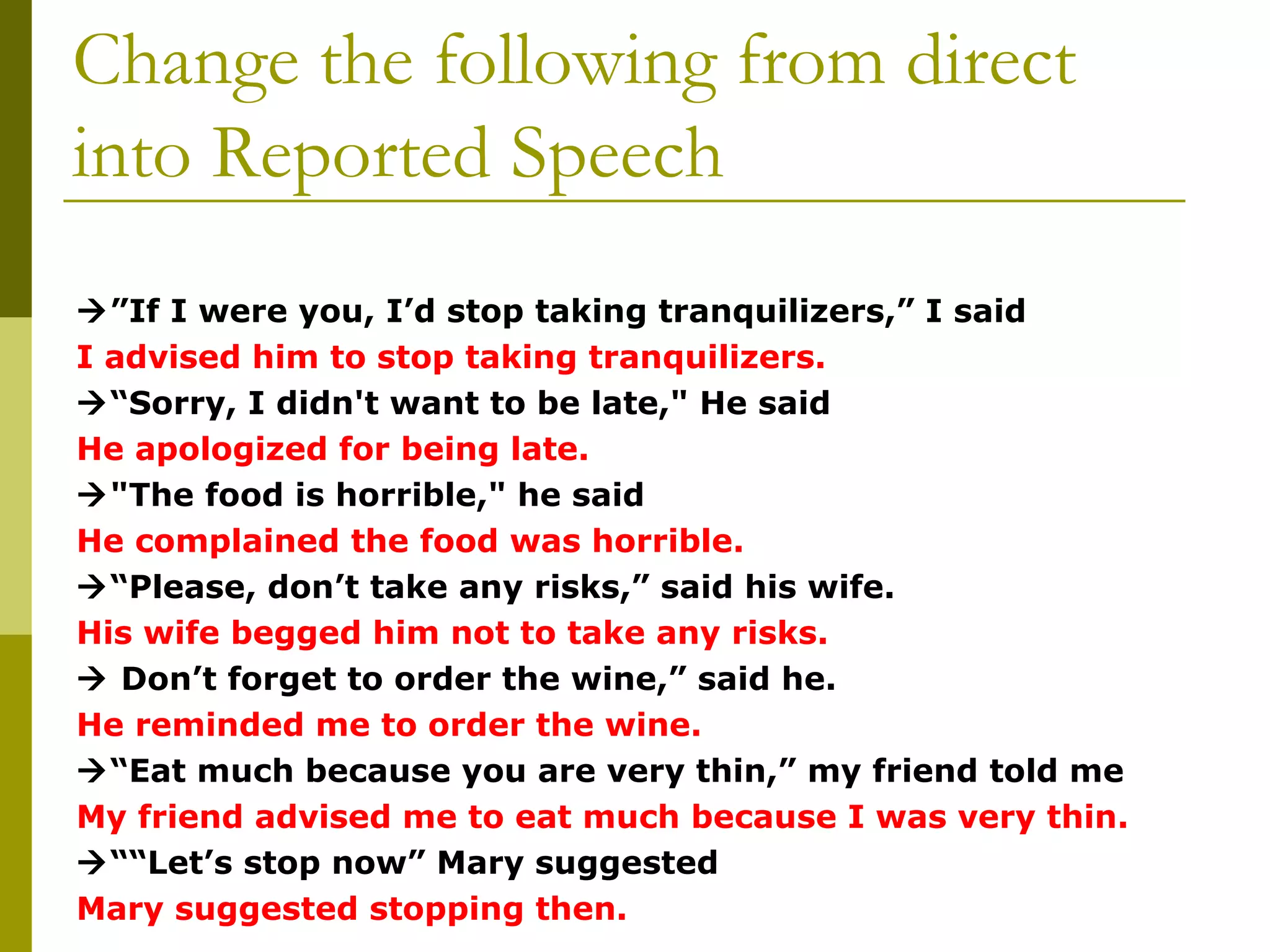 Reported+speech+suggest,offer+and+other | PPT