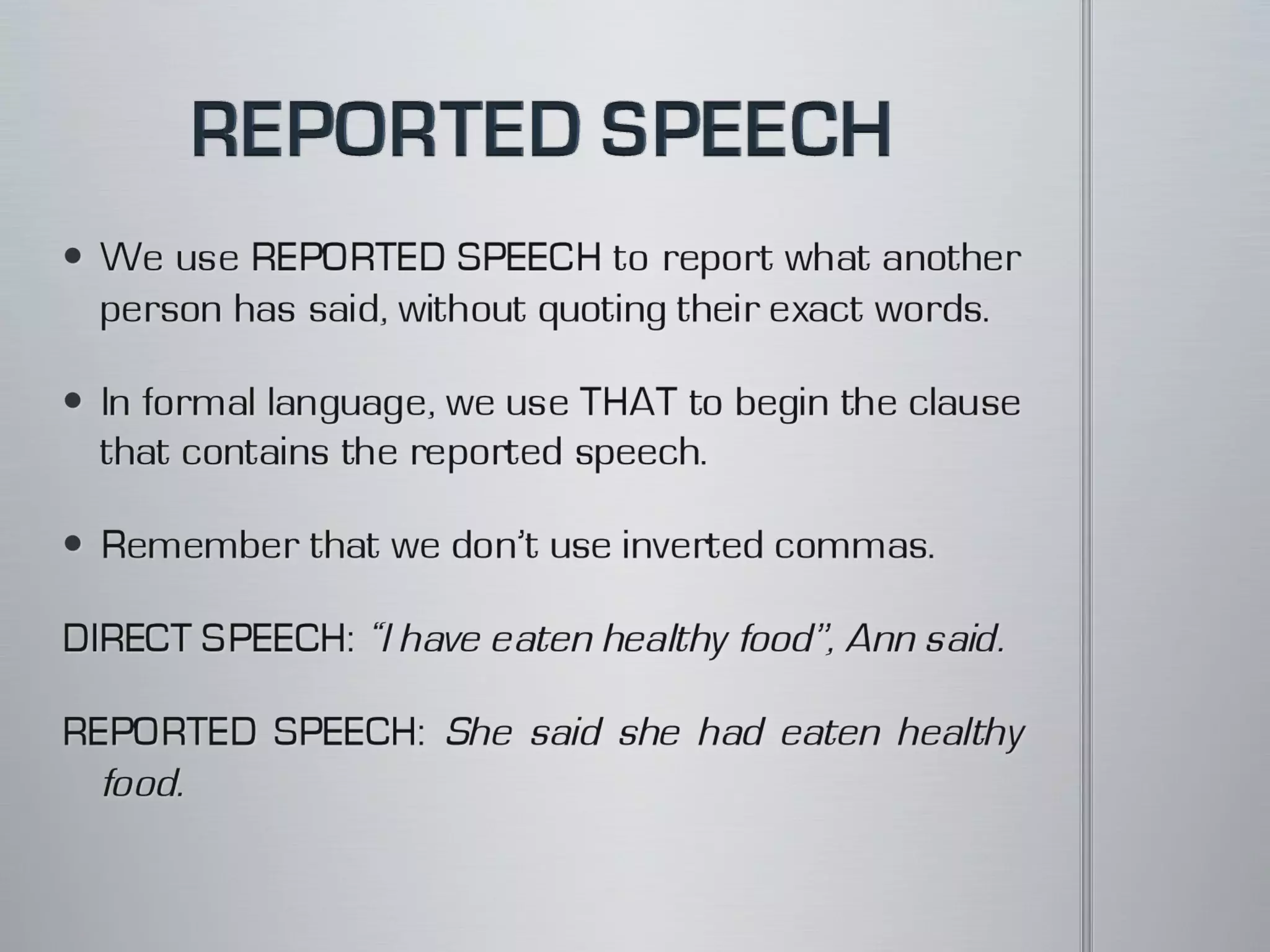 Reported statements | PPT