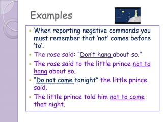 Reported statements, commands and requests | PPTX