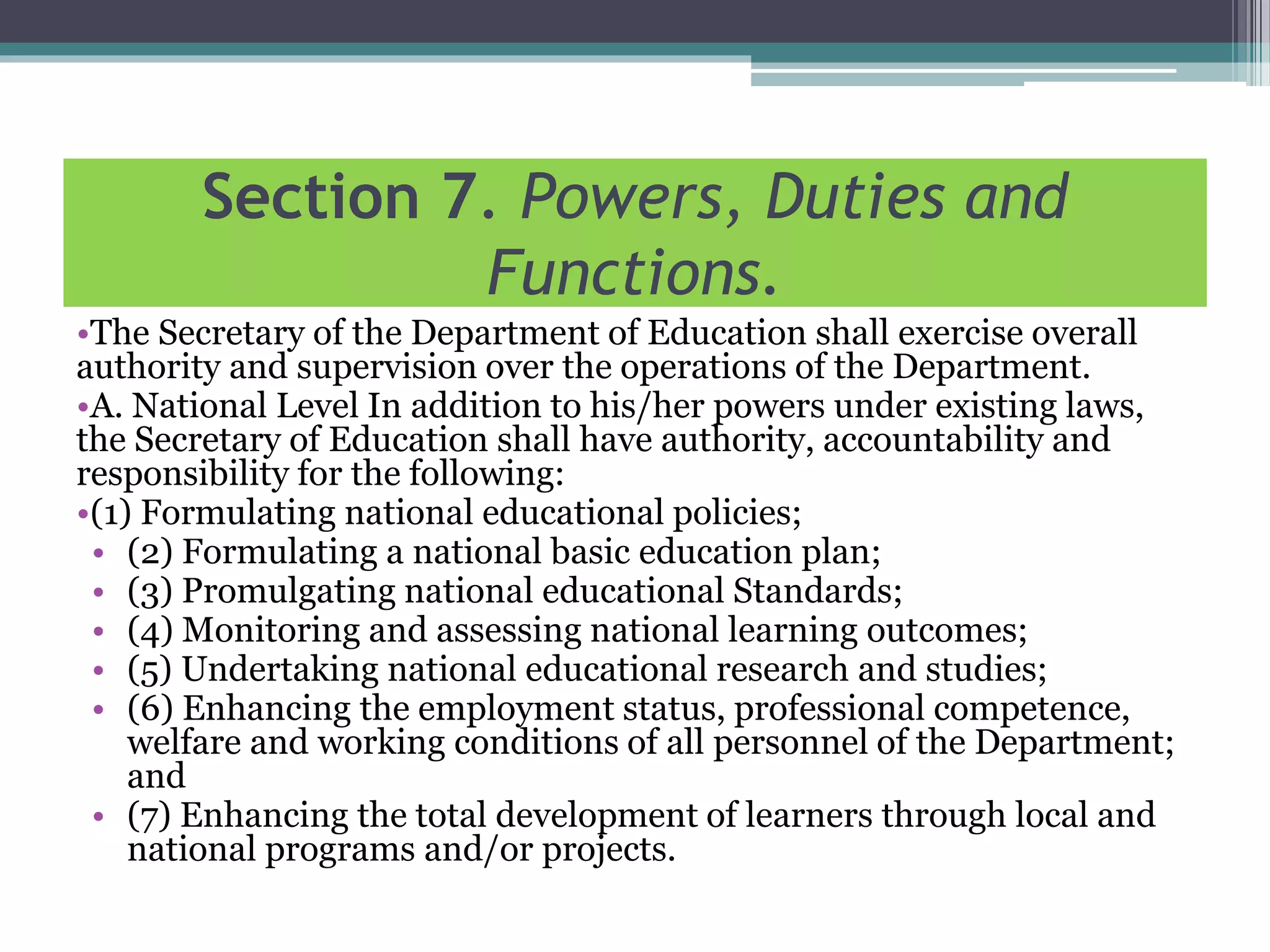 Organizational Structure of DEPED | PPTX