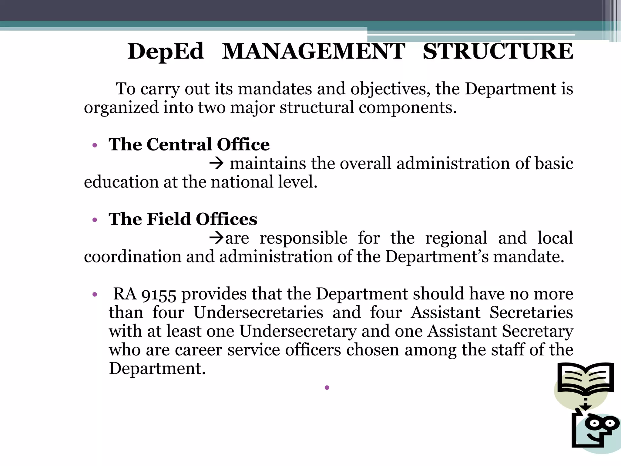 Organizational Structure of DEPED | PPTX