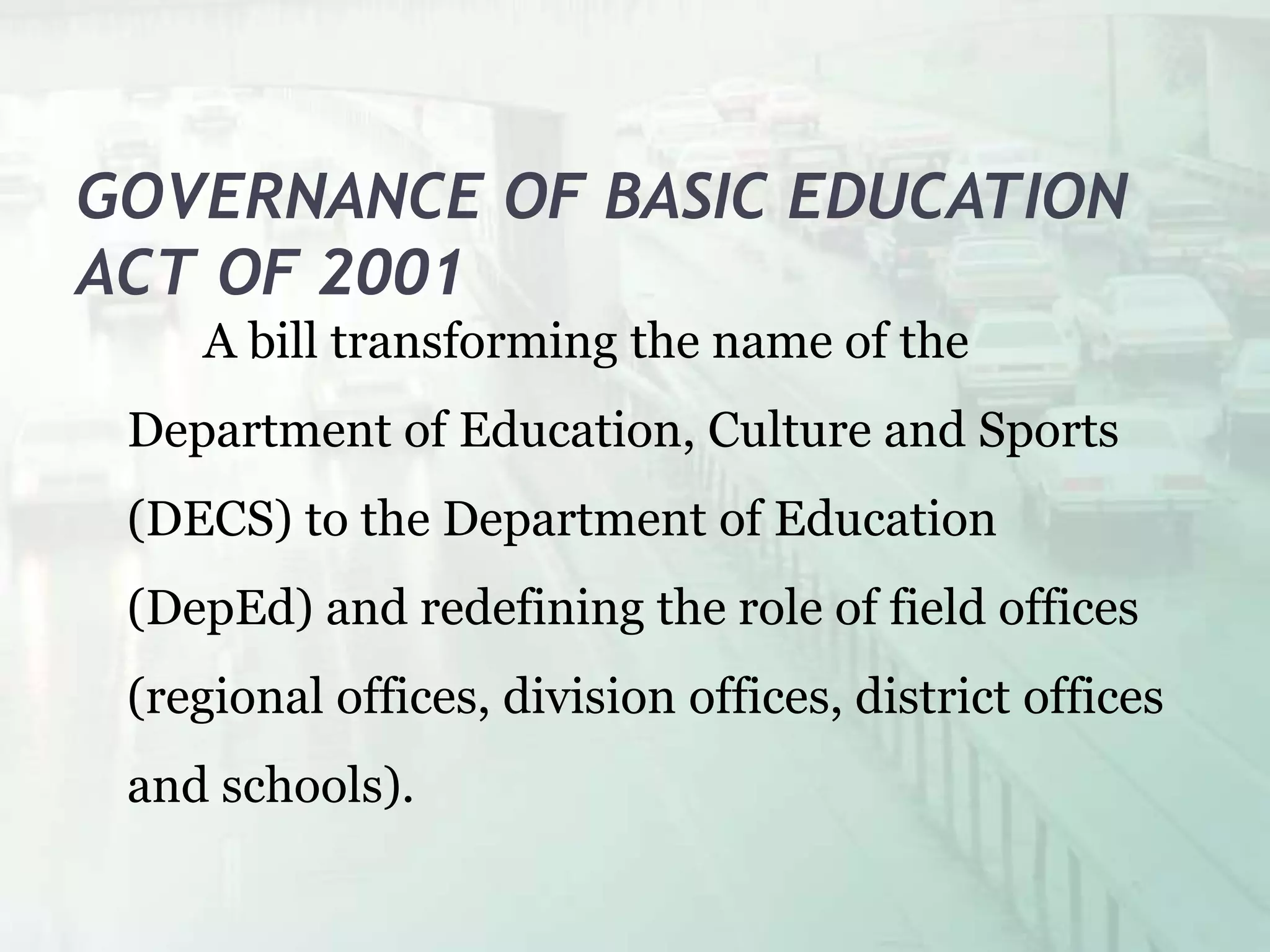 Organizational Structure of DEPED | PPTX