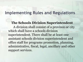 Organizational Structure of DEPED | PPTX